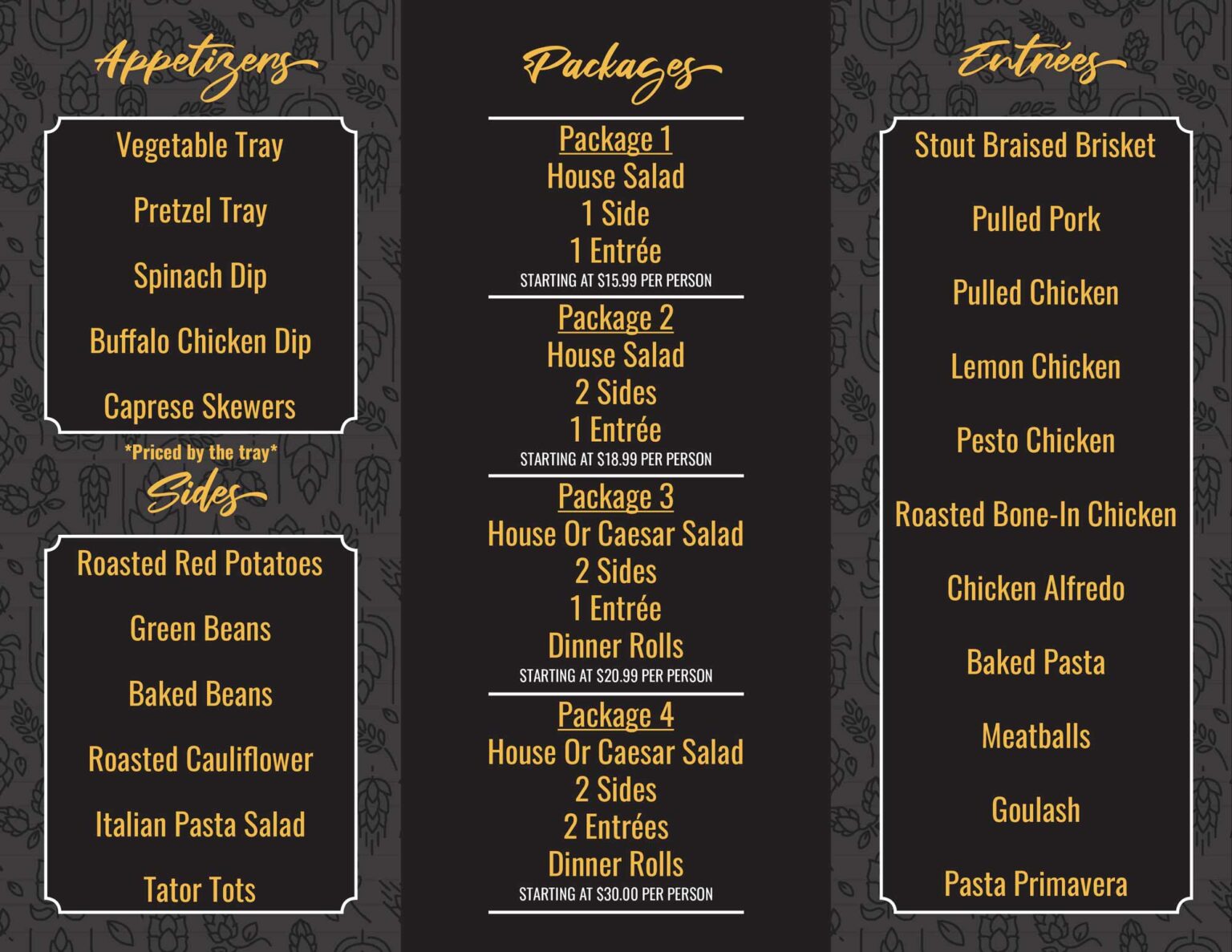 Durham Food Menu - Tobacco Wood Brewing